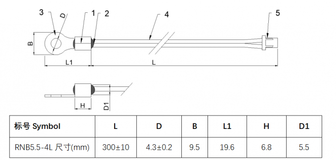 Epoxy NTC Surface Mount Temperature Sensor Ring Lug